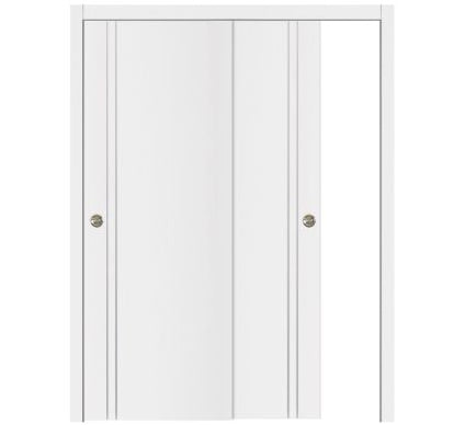 Nova Glam Pro 002 Soft White Laminated Modern Bypass Door